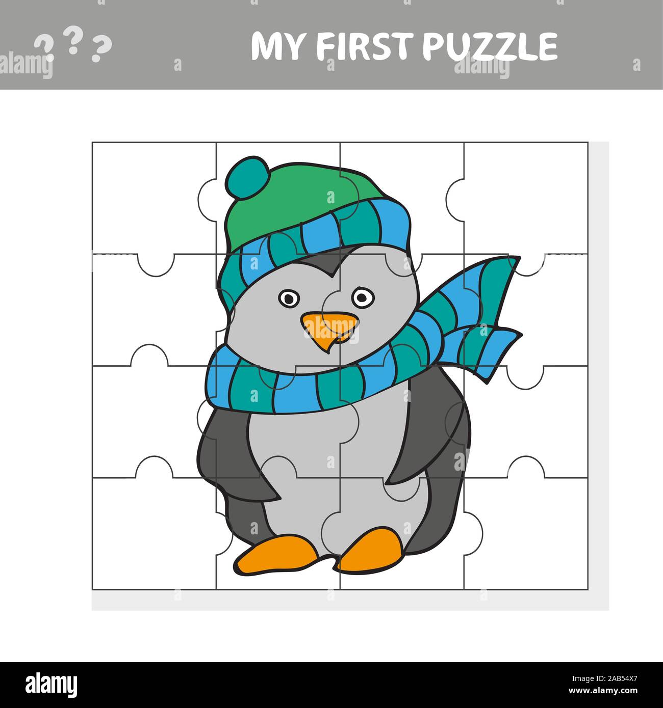 A vector illustration of penguin puzzle for prescholl kids - my first ...