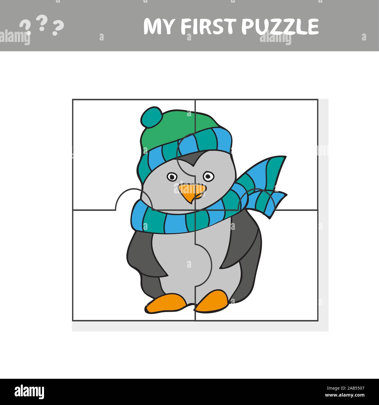 A vector illustration of penguin puzzle for prescholl kids - my first ...