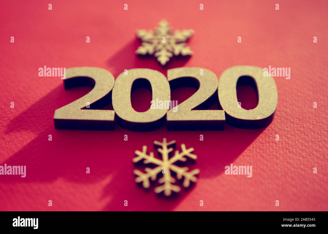 2020 number on red background.Rustic wooden numbers for Happy New Year ...
