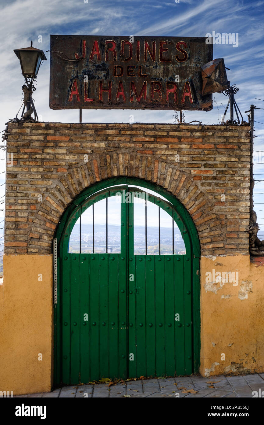 Entrance sign alhambra granada spain hi-res stock photography and ...