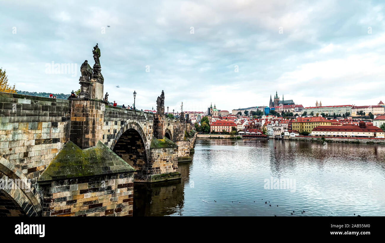 Charles Bridge is a stone Gothic bridge that connects the Old Town and ...