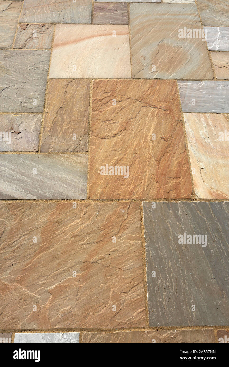 Patio paving slabs in a residential garden environment Stock Photo - Alamy