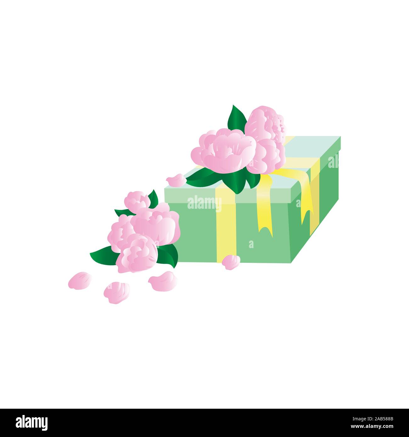 Gift box flowers decor Stock Vector Images - Alamy