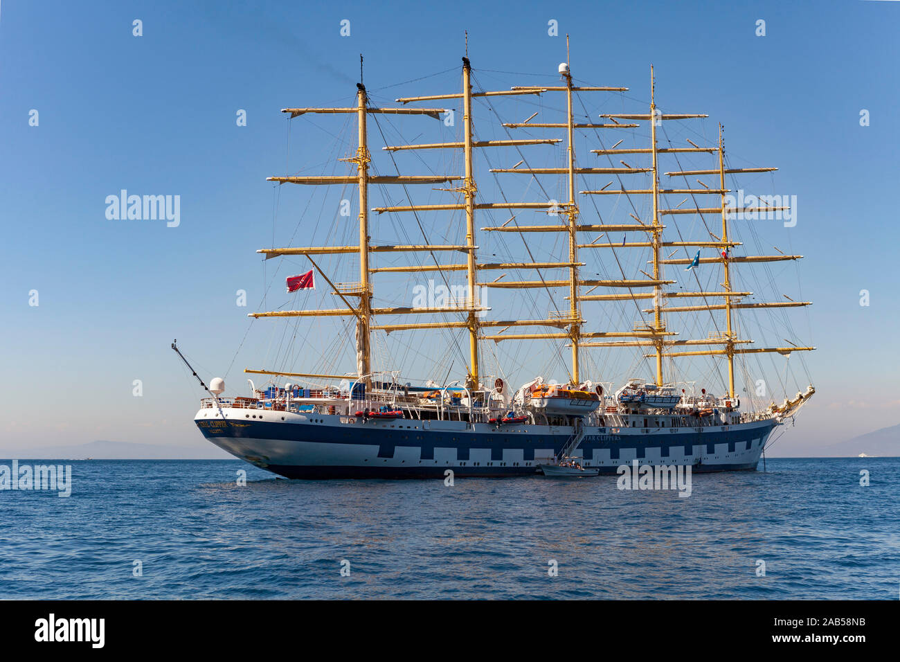 Tall clipper cruise ship in Bay of Naples Stock Photo - Alamy