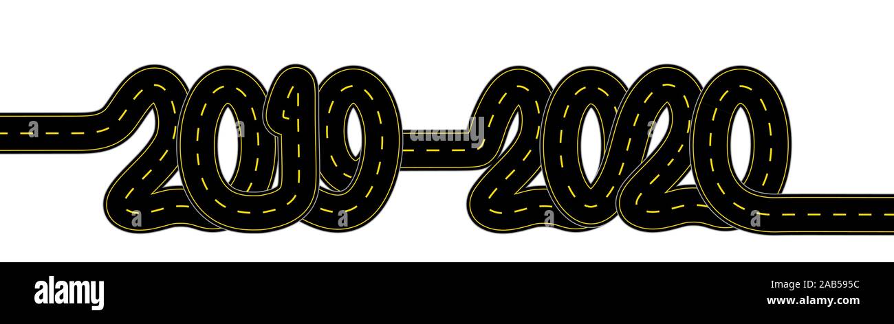 2019-2020 together. Symbolizes the transition to the New Year. The road ...