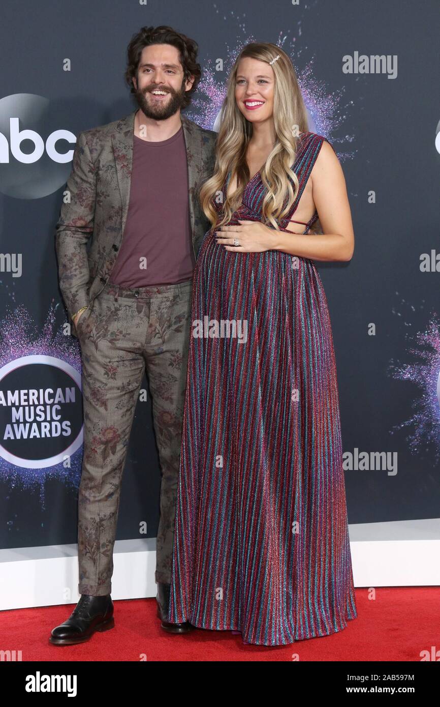 Los Angeles, CA. 24th Nov, 2019. Thomas Rhett, wife at arrivals for ...