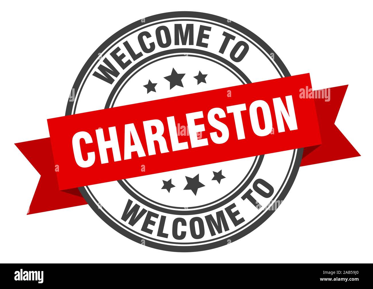 Charleston stamp. welcome to Charleston red sign Stock Vector Image ...