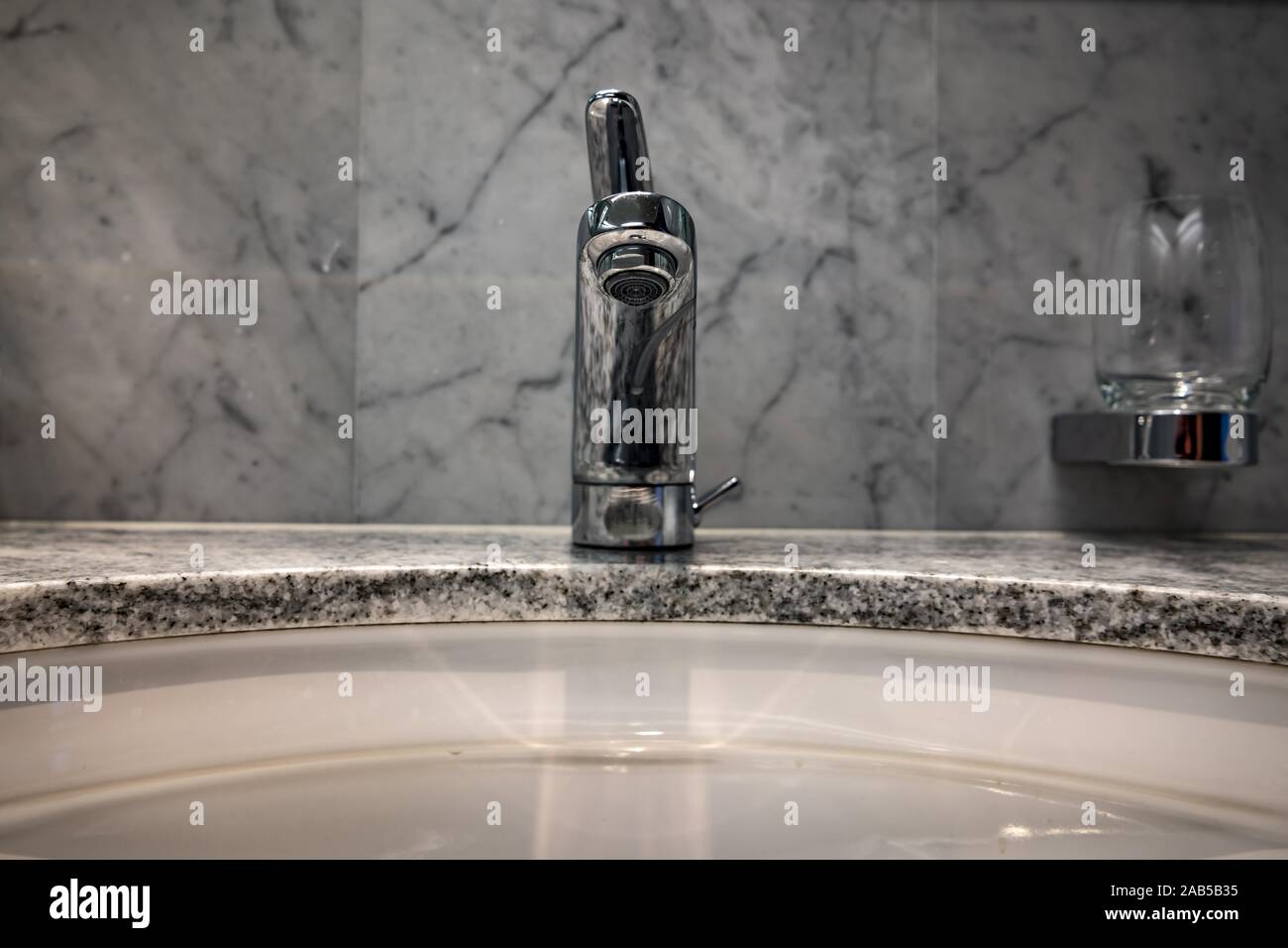 Water Tap in Bathroom Stock Photo - Alamy