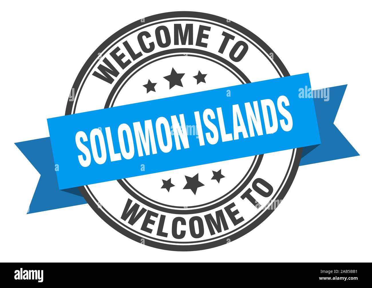 Solomon Islands stamp. welcome to Solomon Islands blue sign Stock ...