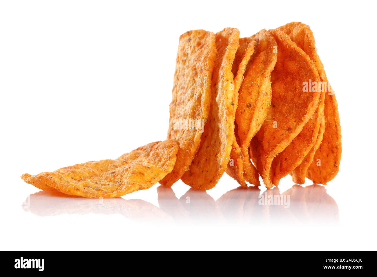 Corn chips isolated on white background Stock Photo - Alamy
