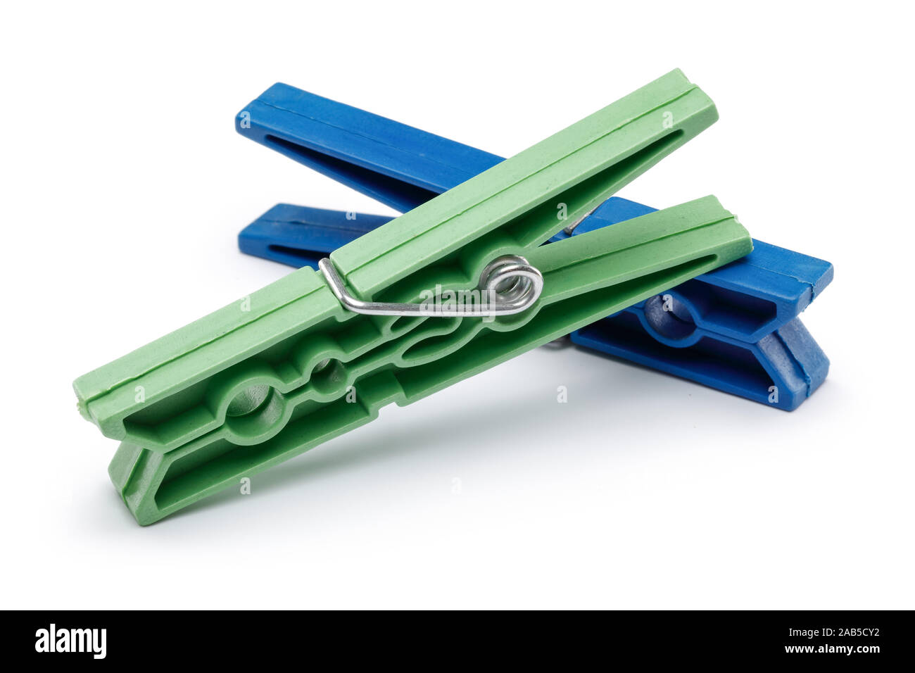 Plastic clothespin isolated on white background Stock Photo - Alamy