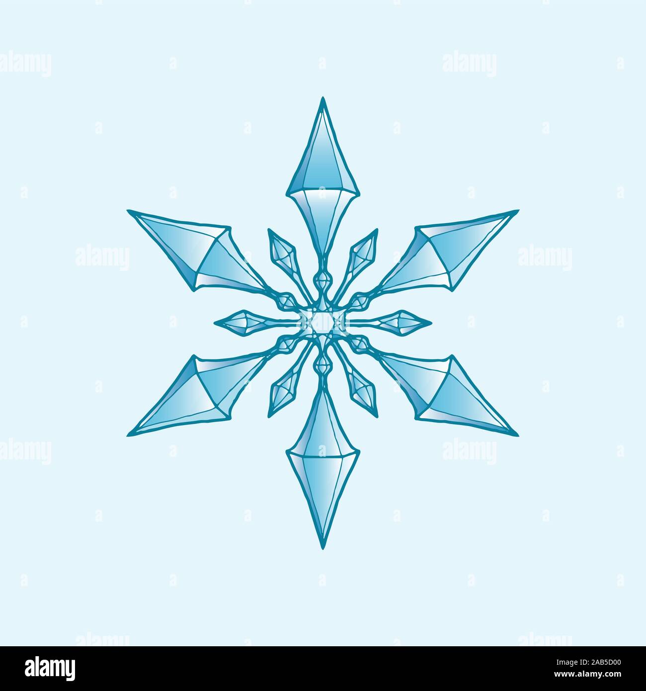 Snowflake Crystal Cartoon Style Stock Vector Image & Art - Alamy