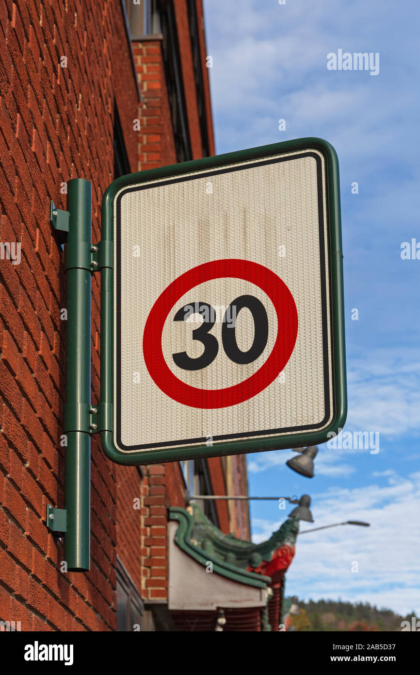 Traffic Sign Thirty Speed Limit in City Stock Photo - Alamy