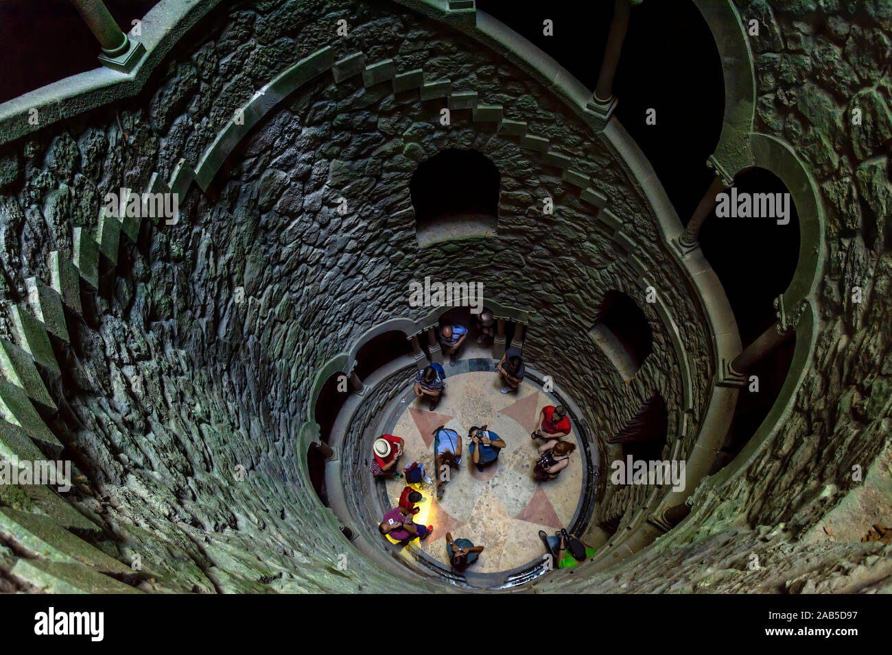The famous Initiation Well at Quinta da Regaleira, Sintra, Portugal ...