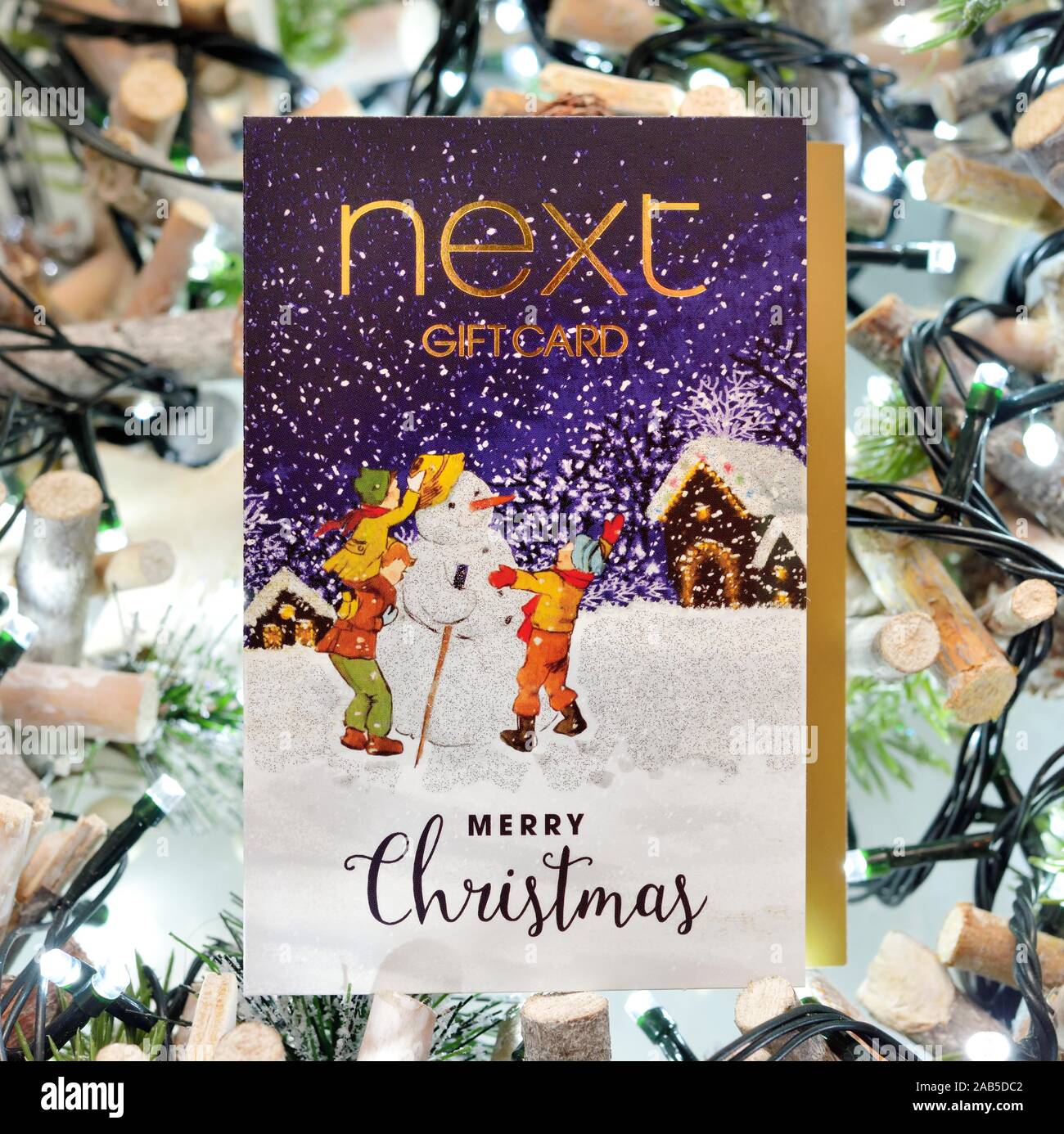 Next Christmas Gift card Stock Photo - Alamy