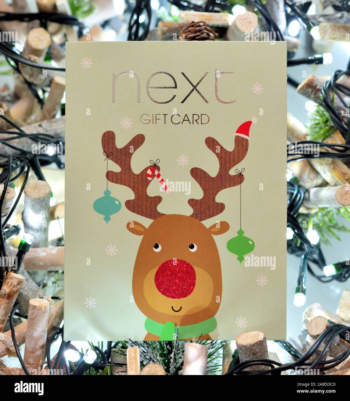 Next Christmas Gift card Stock Photo - Alamy