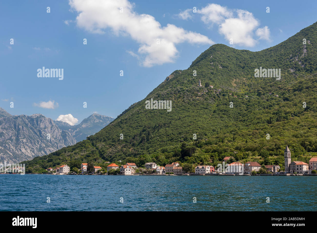 The village of Donji Stoliv on the coast of Boka Kotorska (the Bay of ...