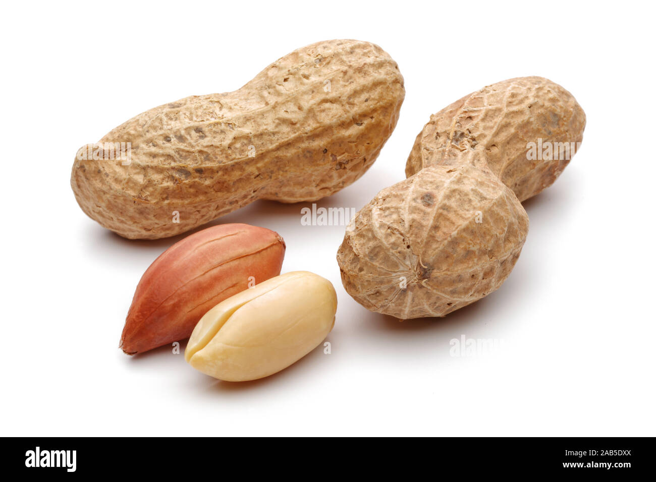 Group of peanuts isolated on white background Stock Photo - Alamy