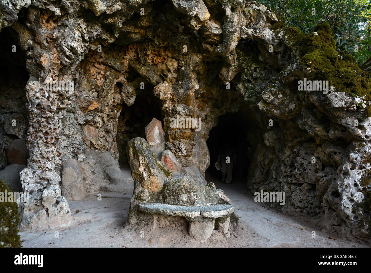 Grotto in the Quinta da Regaleira Park, Sintra, Portugal Stock Photo ...