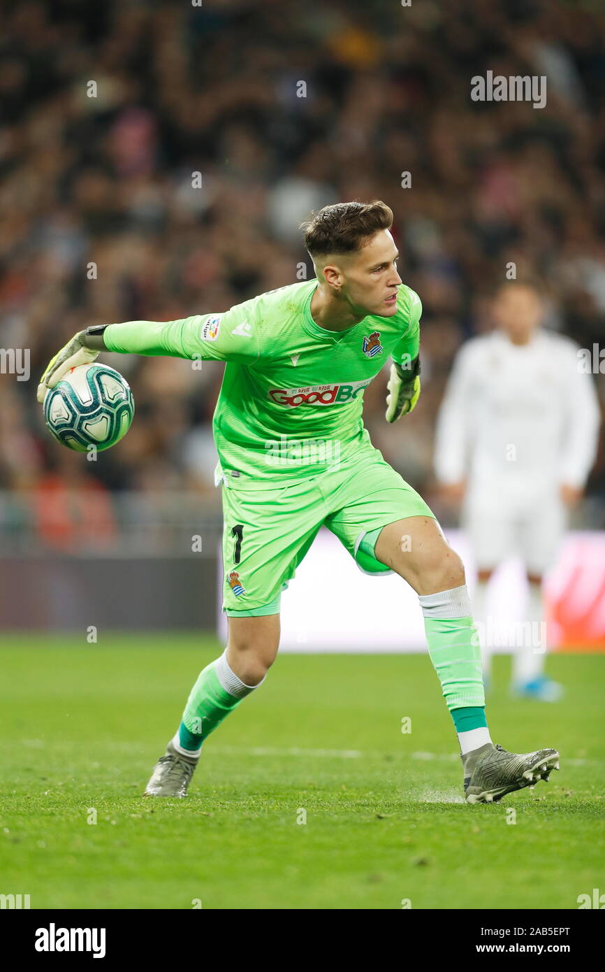 Madrid, Spain. 23rd Nov, 2019. Alex Remiro (Sociedad) Football/Soccer ...