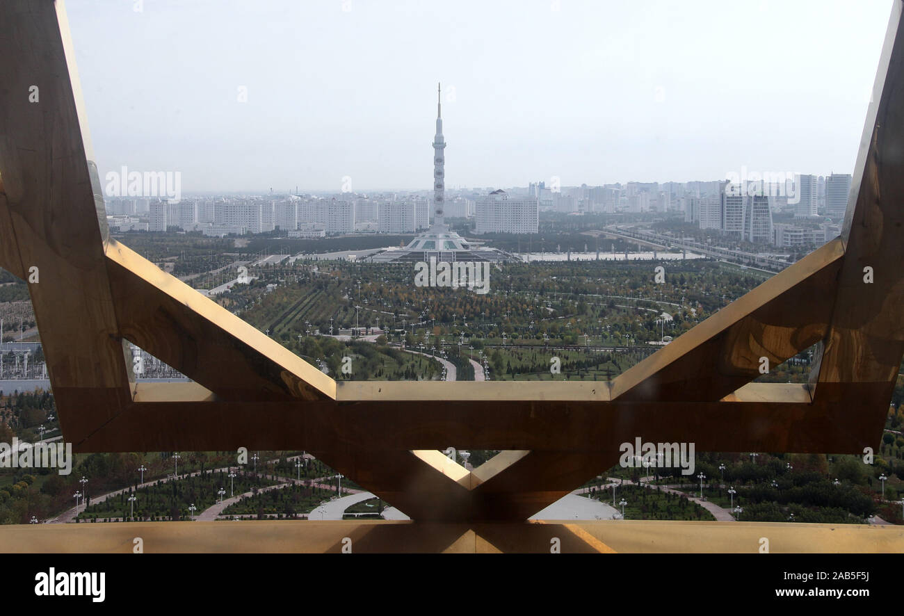 View of Ashgabat from the Alem ferris wheel which is the worlds tallest ...