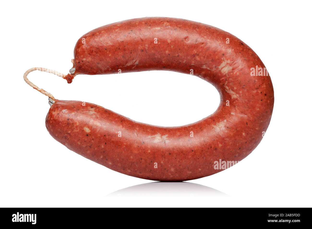 Ring sausage isolated on white background Stock Photo - Alamy