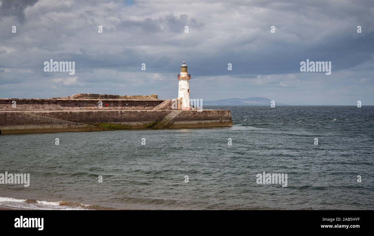 The West Pier and the West Pier Lighthouse in Whitehaven, Cumbria ...