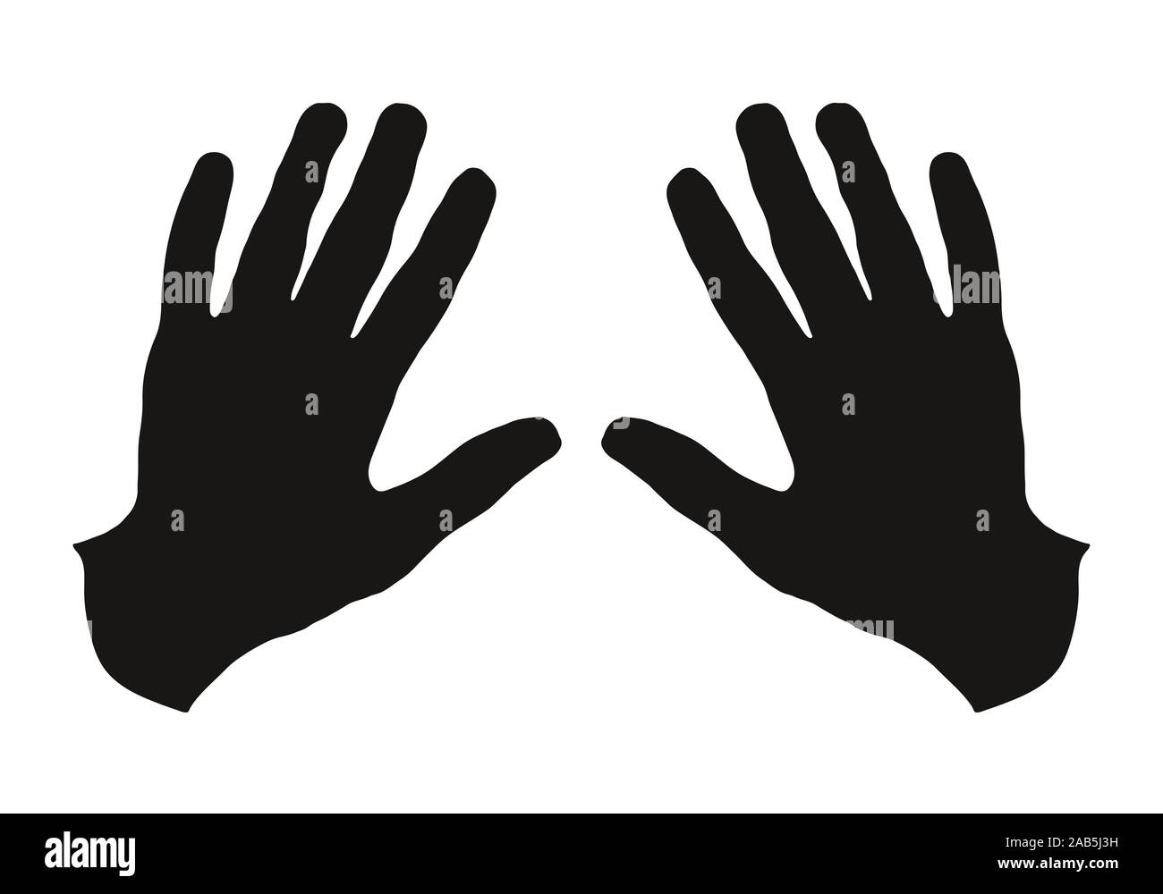 Human hands stop vector illustration isolated on white background Stock ...