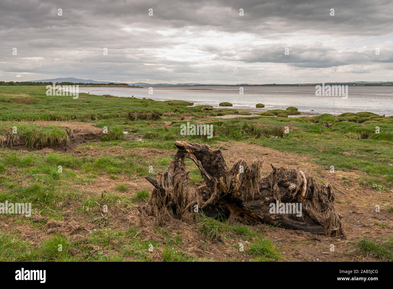 The Solway coast, looking at the Channel of River Esk in Bowness-on ...
