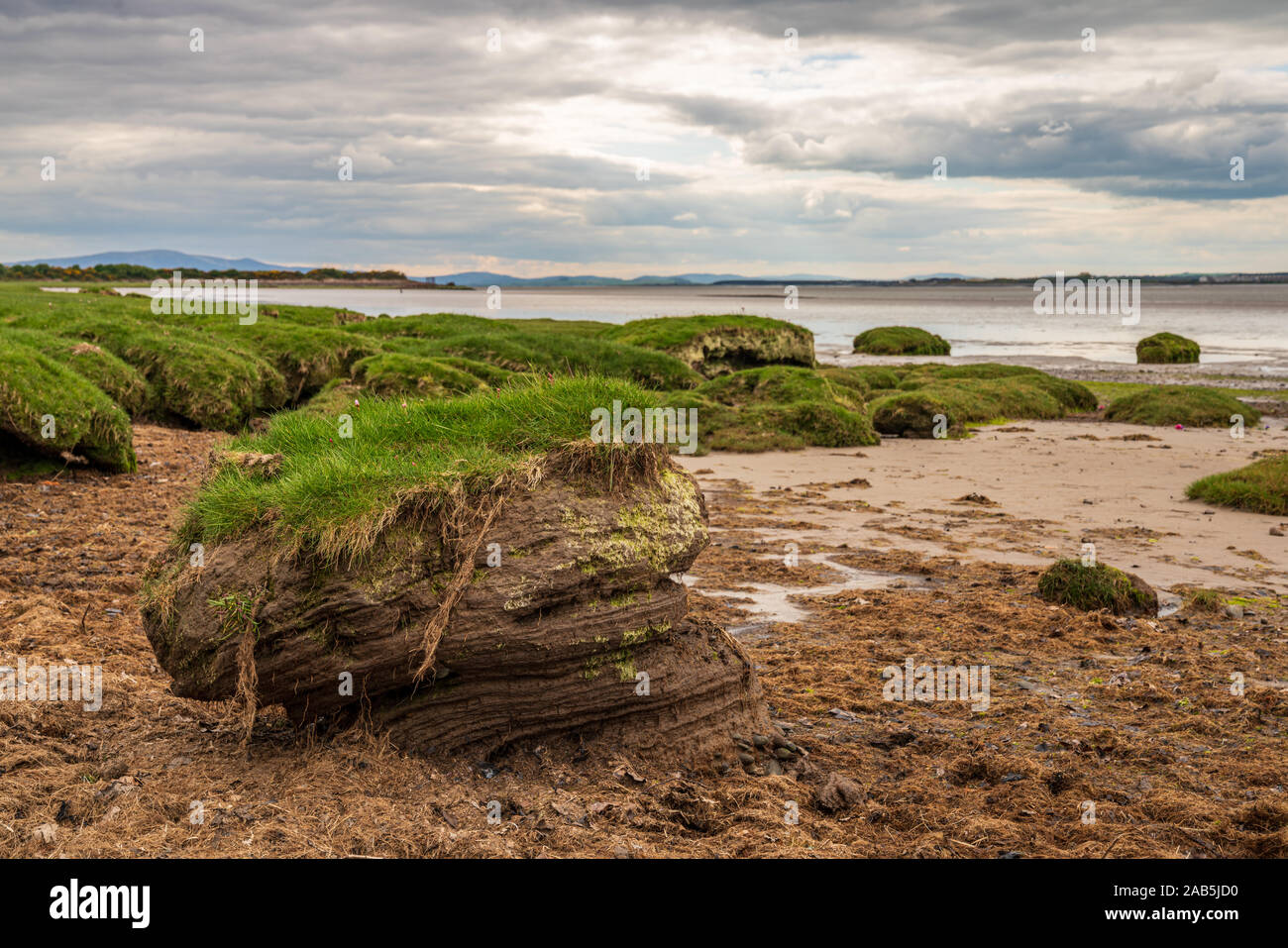 The Solway coast, looking at the Channel of River Esk in Bowness-on ...