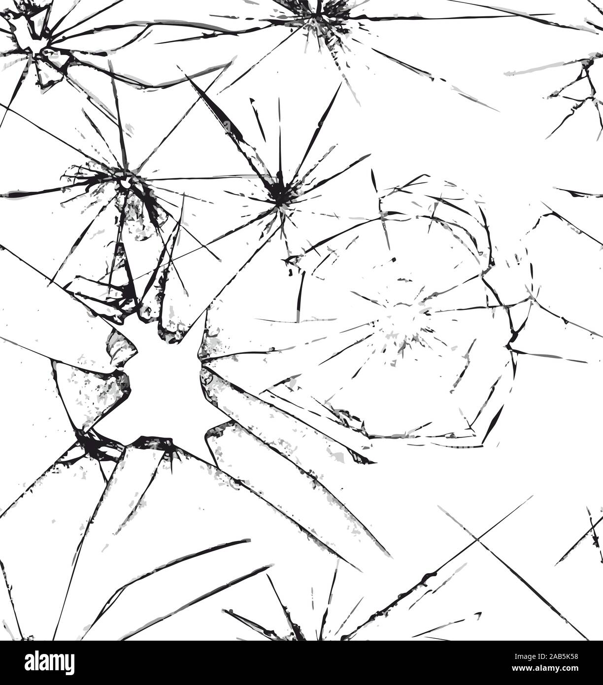 Broken glass seamless vector pattern,grunge effect isolated on white ...