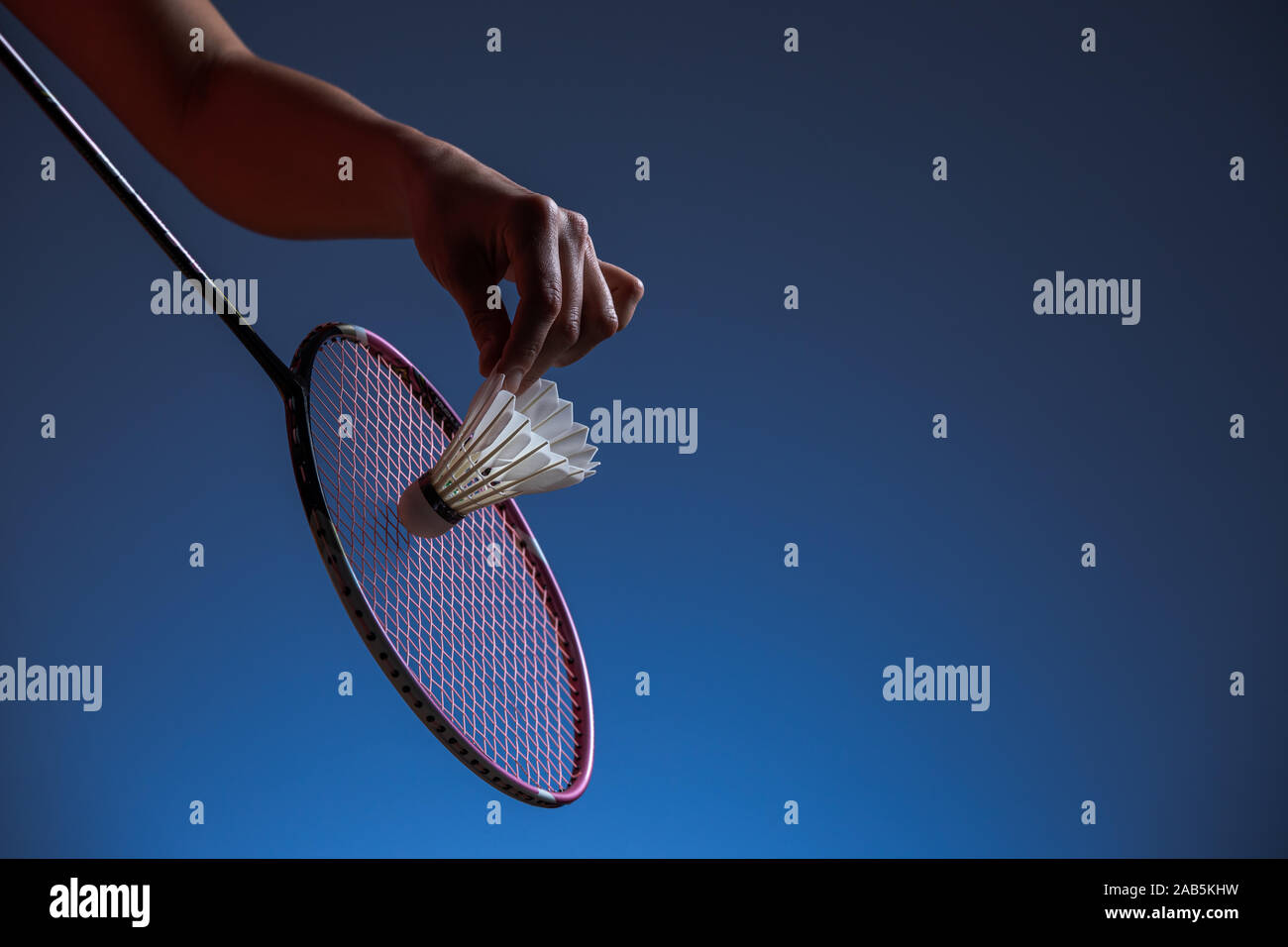 badminton racket and shuttlecock closeup Stock Photo - Alamy