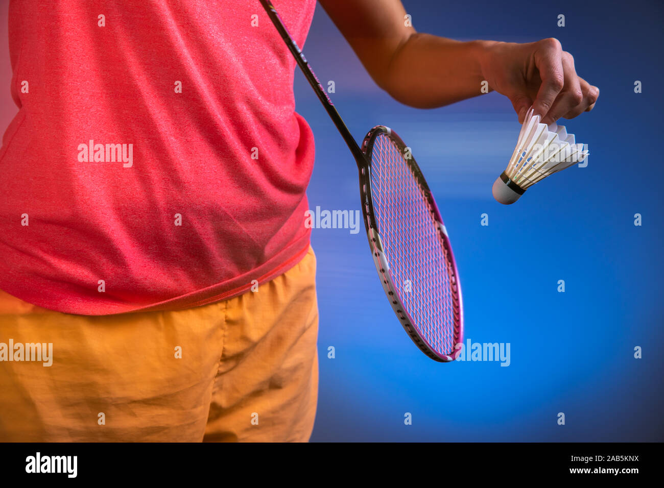 badminton racket and shuttlecock closeup Stock Photo - Alamy