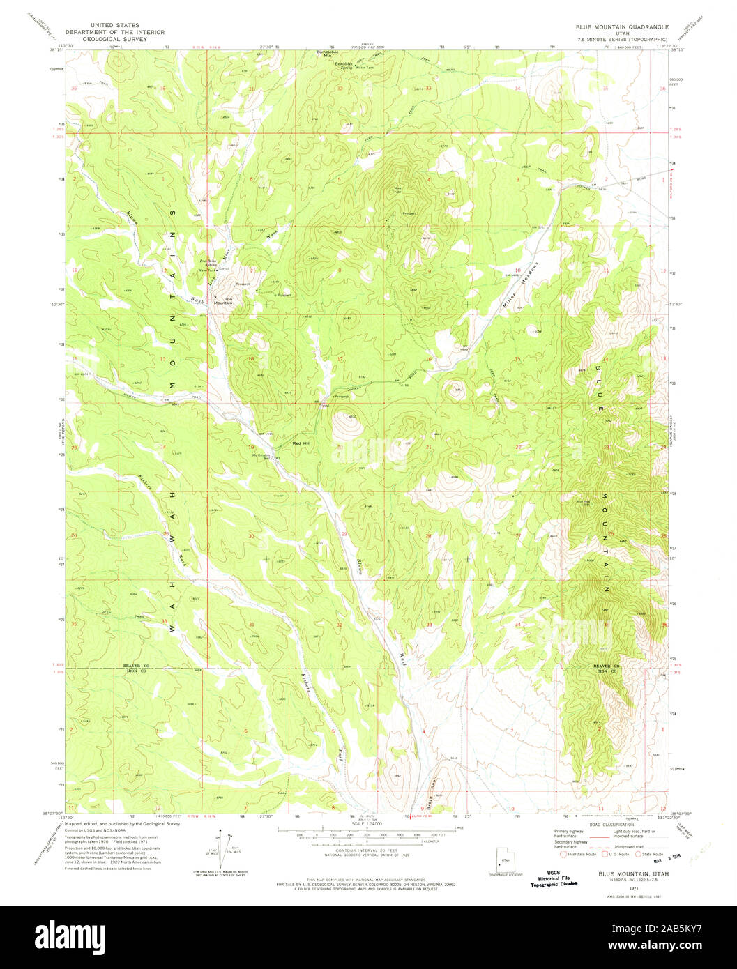 UT Blue Mountain 248167 1971 24000 Restoration Stock Photo - Alamy