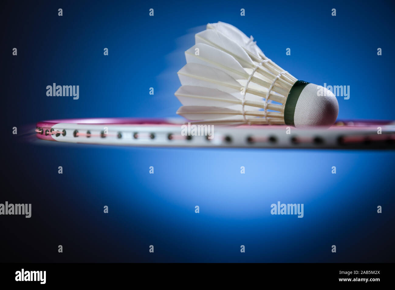 badminton racket and shuttlecock closeup Stock Photo - Alamy