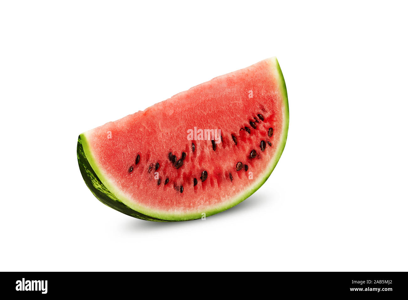 Slice of a watermelon isolated on white with copy space for text ...