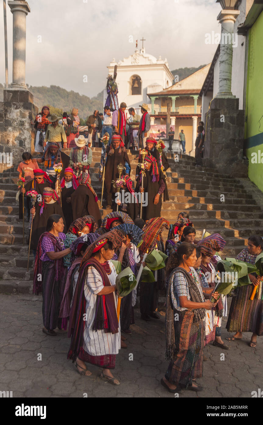 Guatemala, Lake Atitlan, Santiago Atitlan, Catholic religious ...