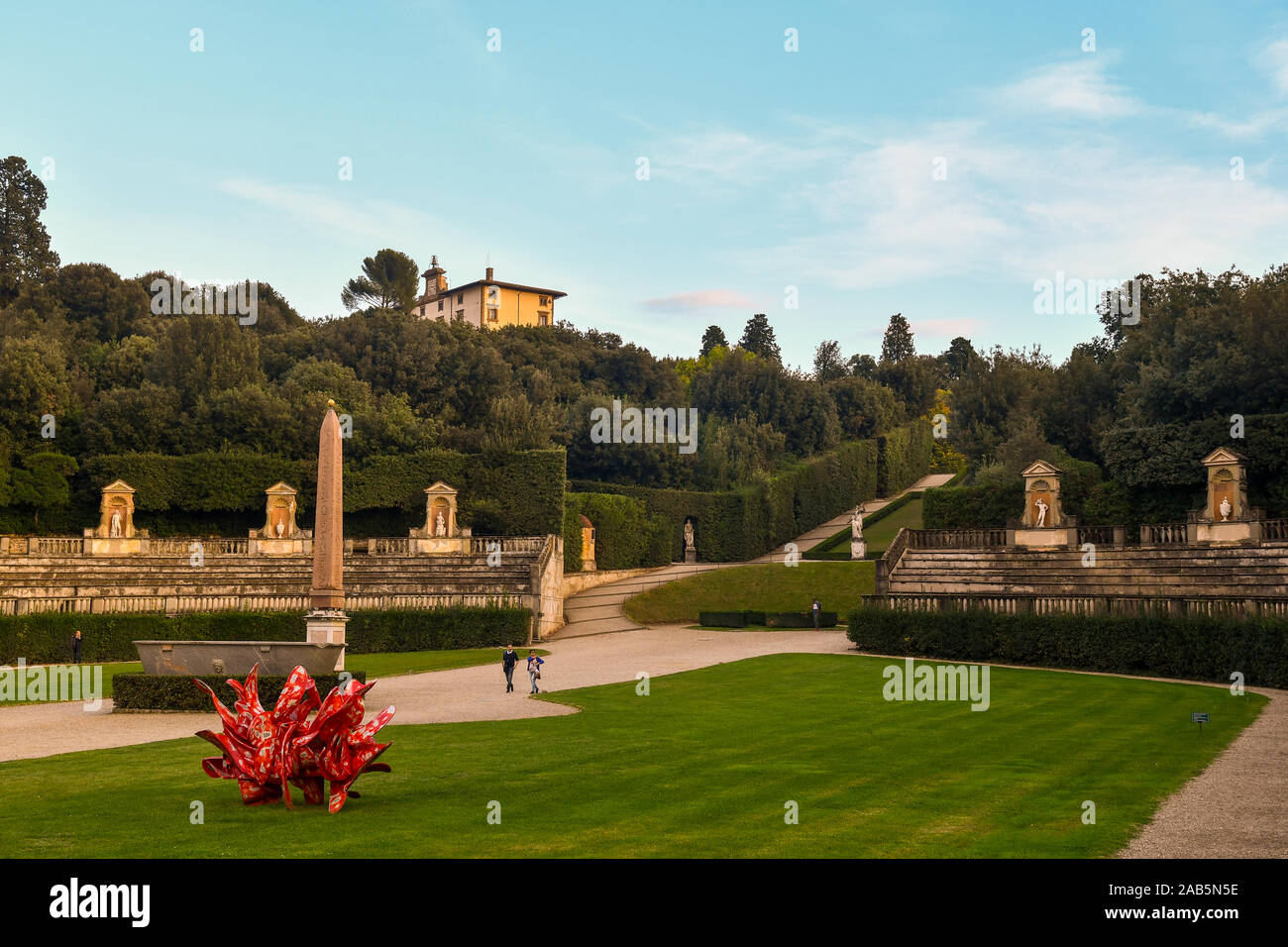 The Amphitheatre in Boboli Gardens of Palazzo Pitti with a temporary ...