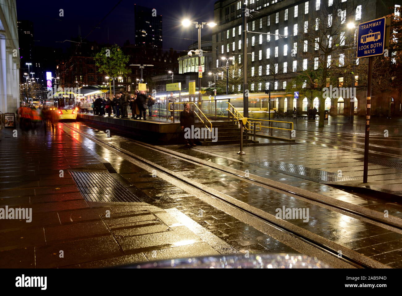 Manchester at night Stock Photo - Alamy