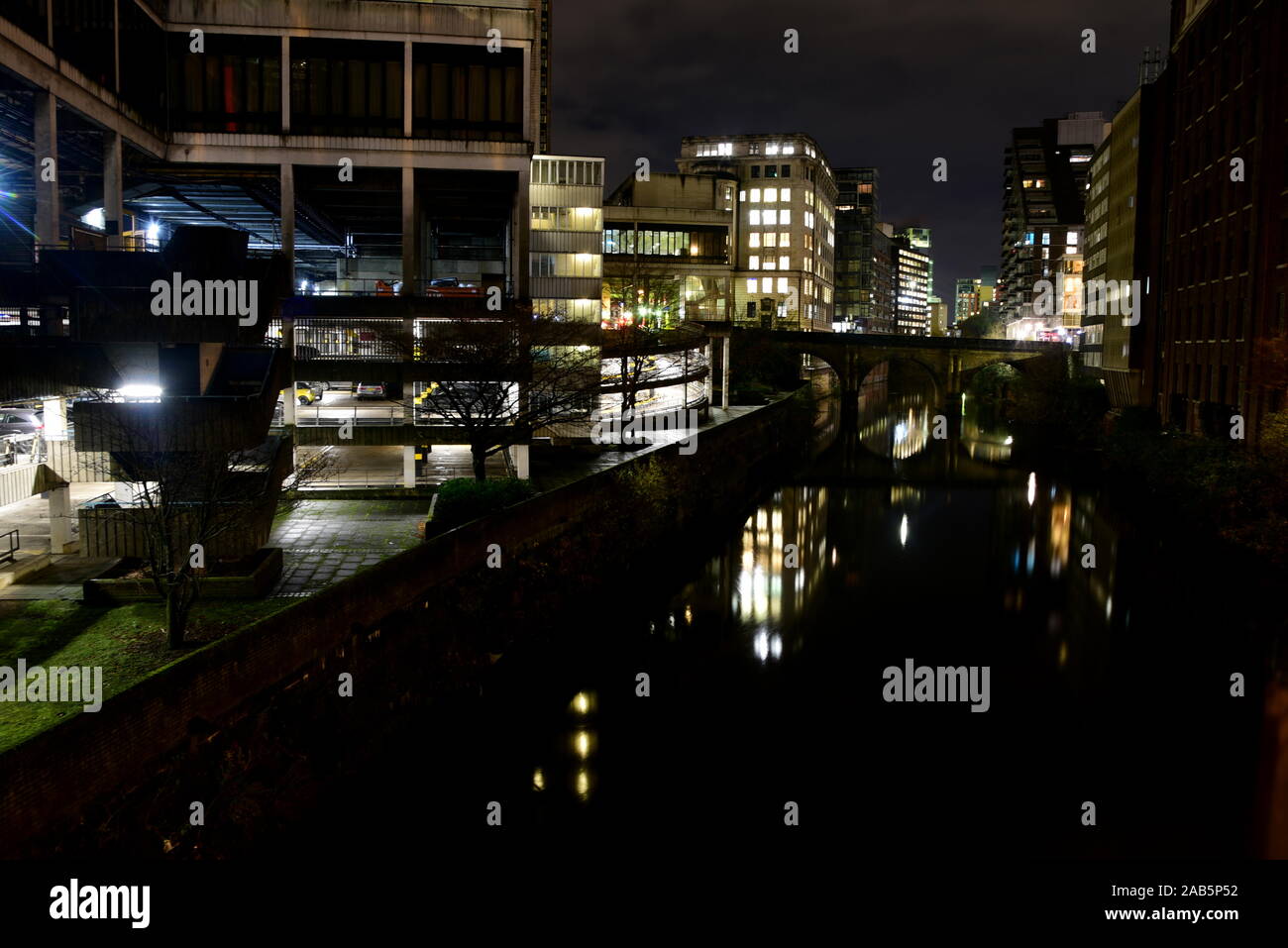 River Irwell at night Stock Photo - Alamy