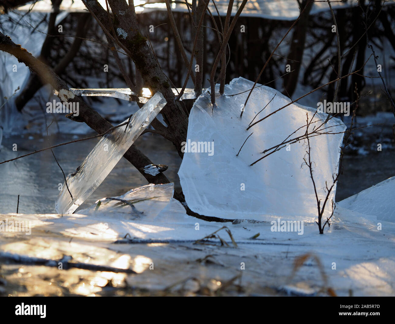 Incredible unique weather phenomenon - ice blocks over the lake in the ...