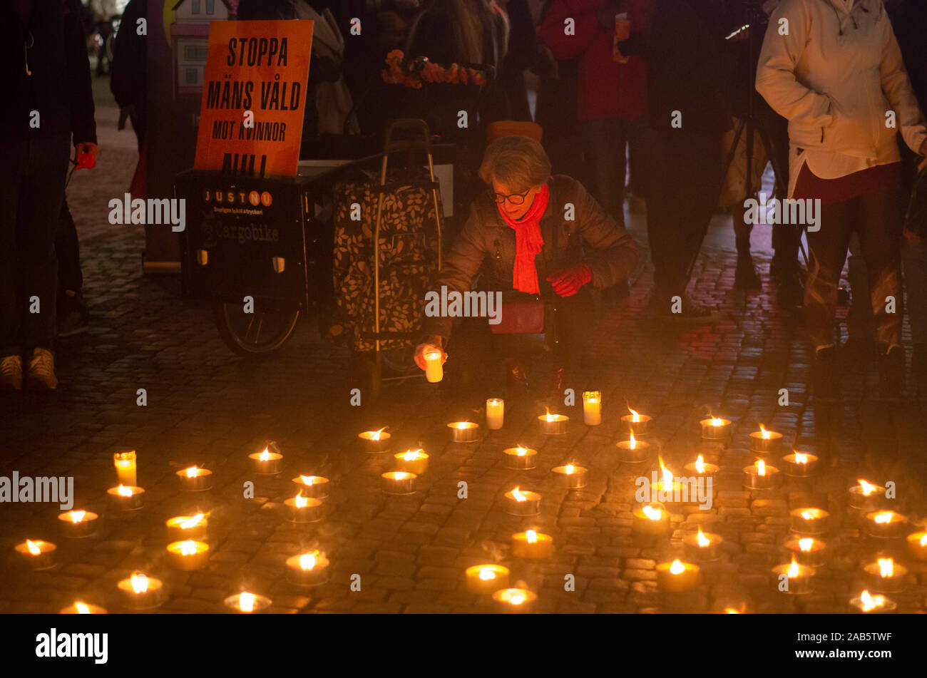 Malmo, Sweden., 25th Nov 2019. A light manifestation took place at ...