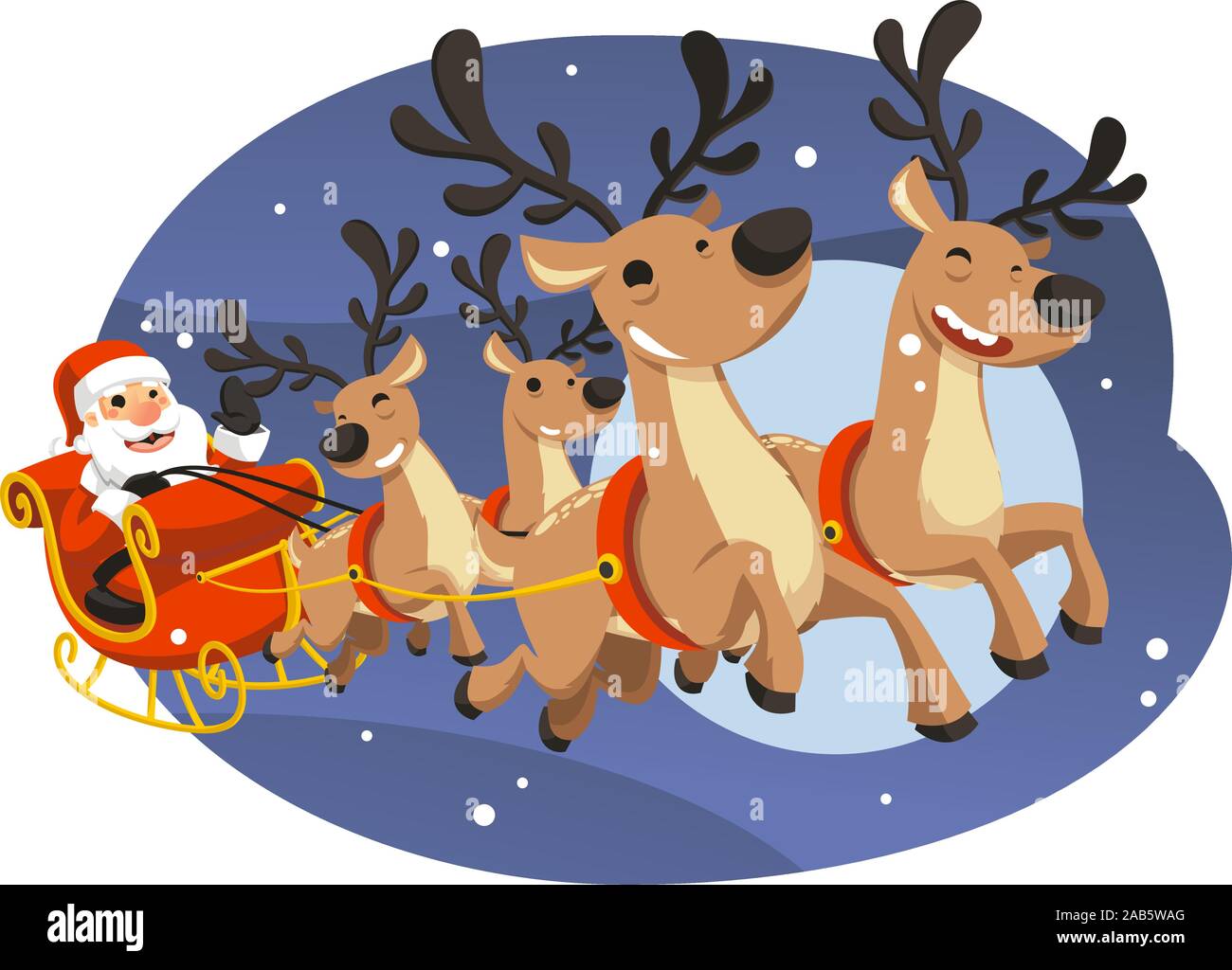 Father christmas sleigh sky Stock Vector Images - Alamy