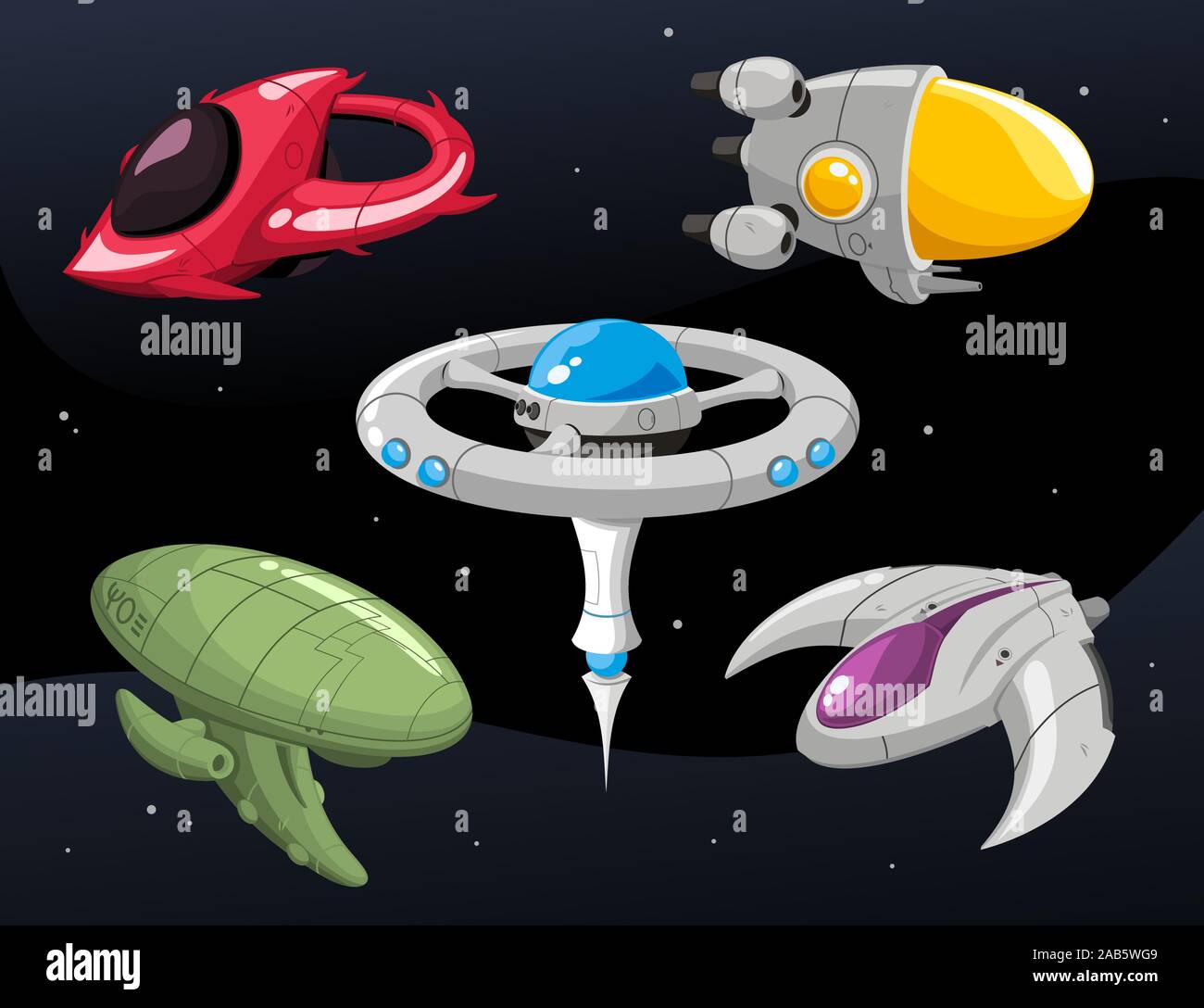 Different design of spaceships illustration Stock Vector Image & Art ...
