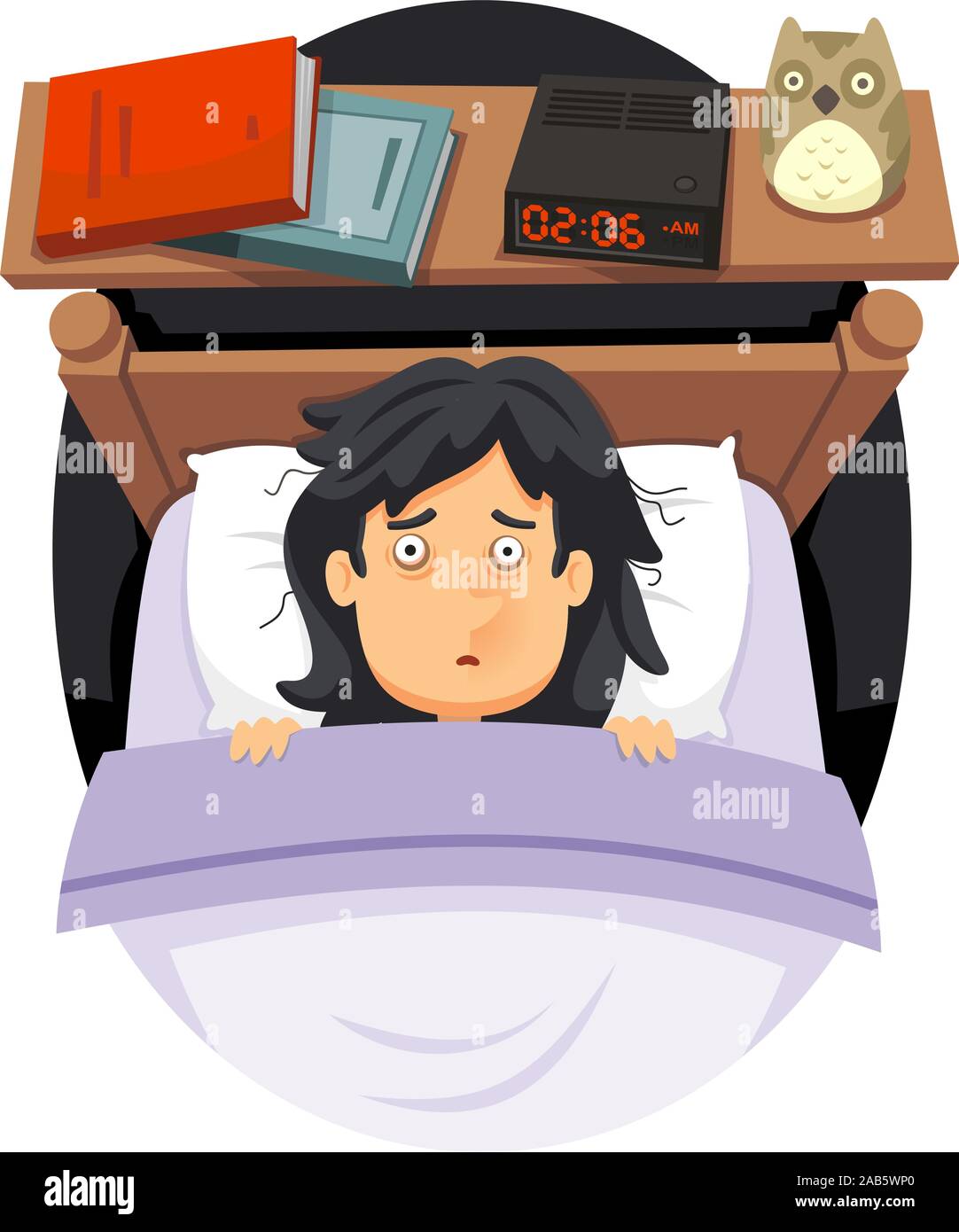 Insomnia sadness Stock Vector Images - Alamy