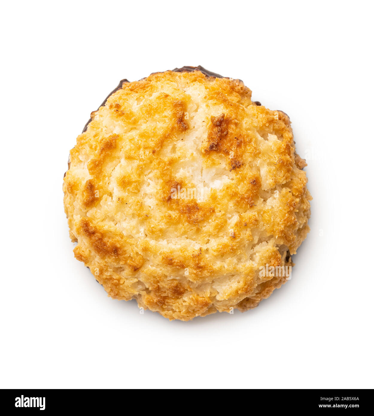 Coconut cookies with chocolate isolated on white background Stock Photo ...