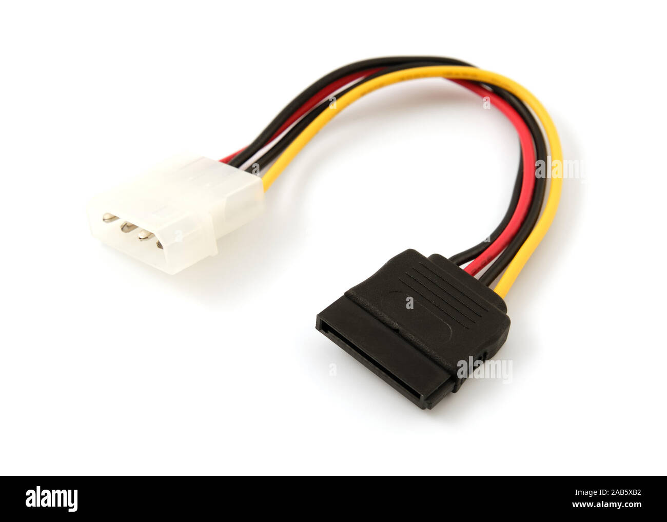 Hard disk drive power cables on a white background Stock Photo - Alamy