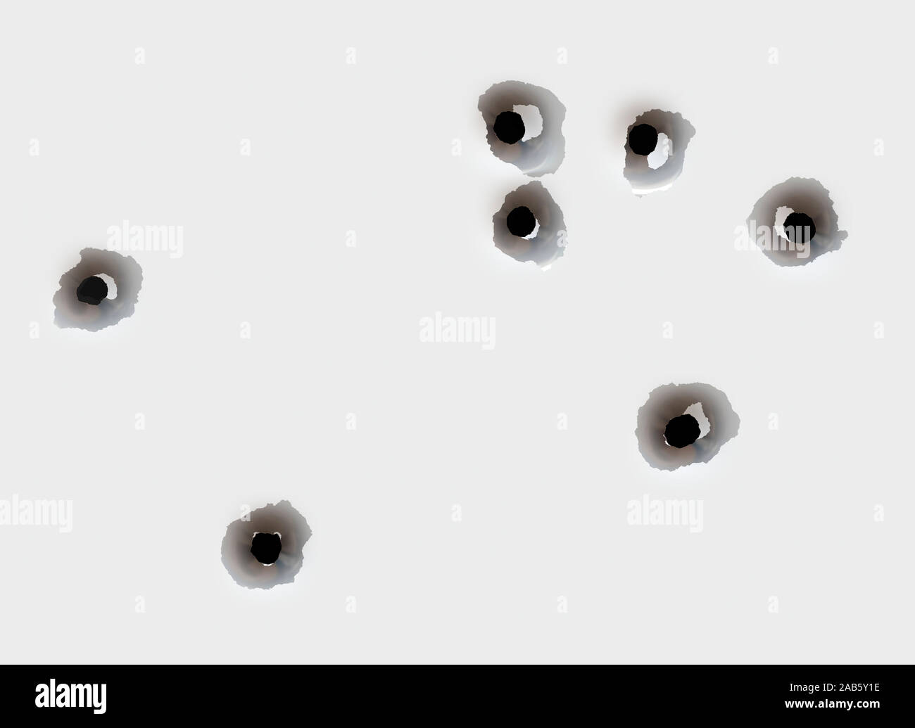 An illustration of some bullet hole in a metal plate Stock Photo - Alamy