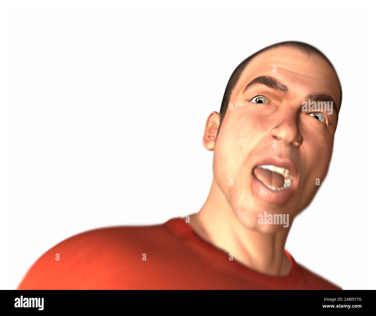 A illustration of a young man in fear Stock Photo - Alamy