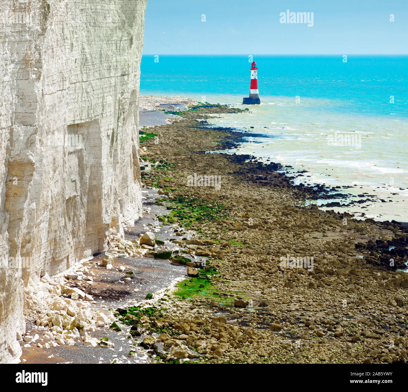 A photography of the lighthouse at Beachy Head Stock Photo - Alamy
